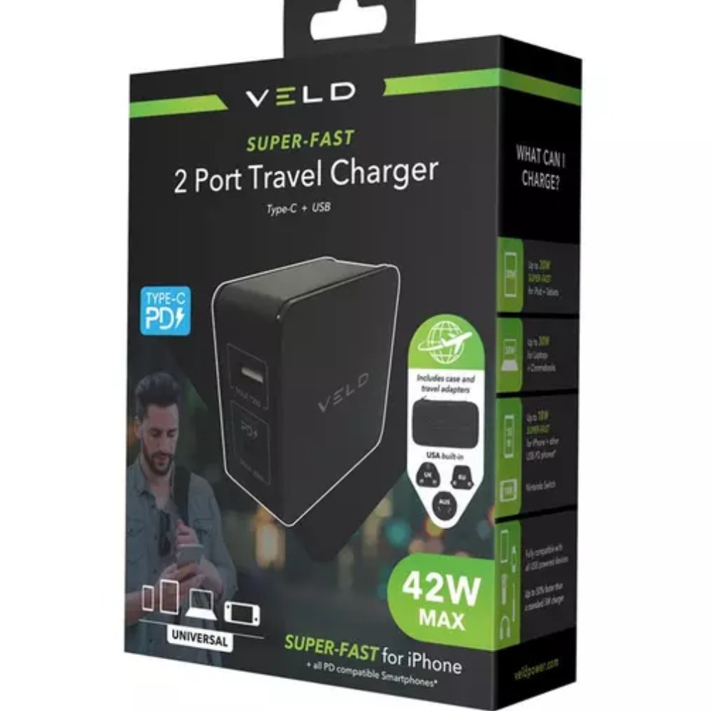 Veld VELD POWER 2 port travel Charger - Own4Less
